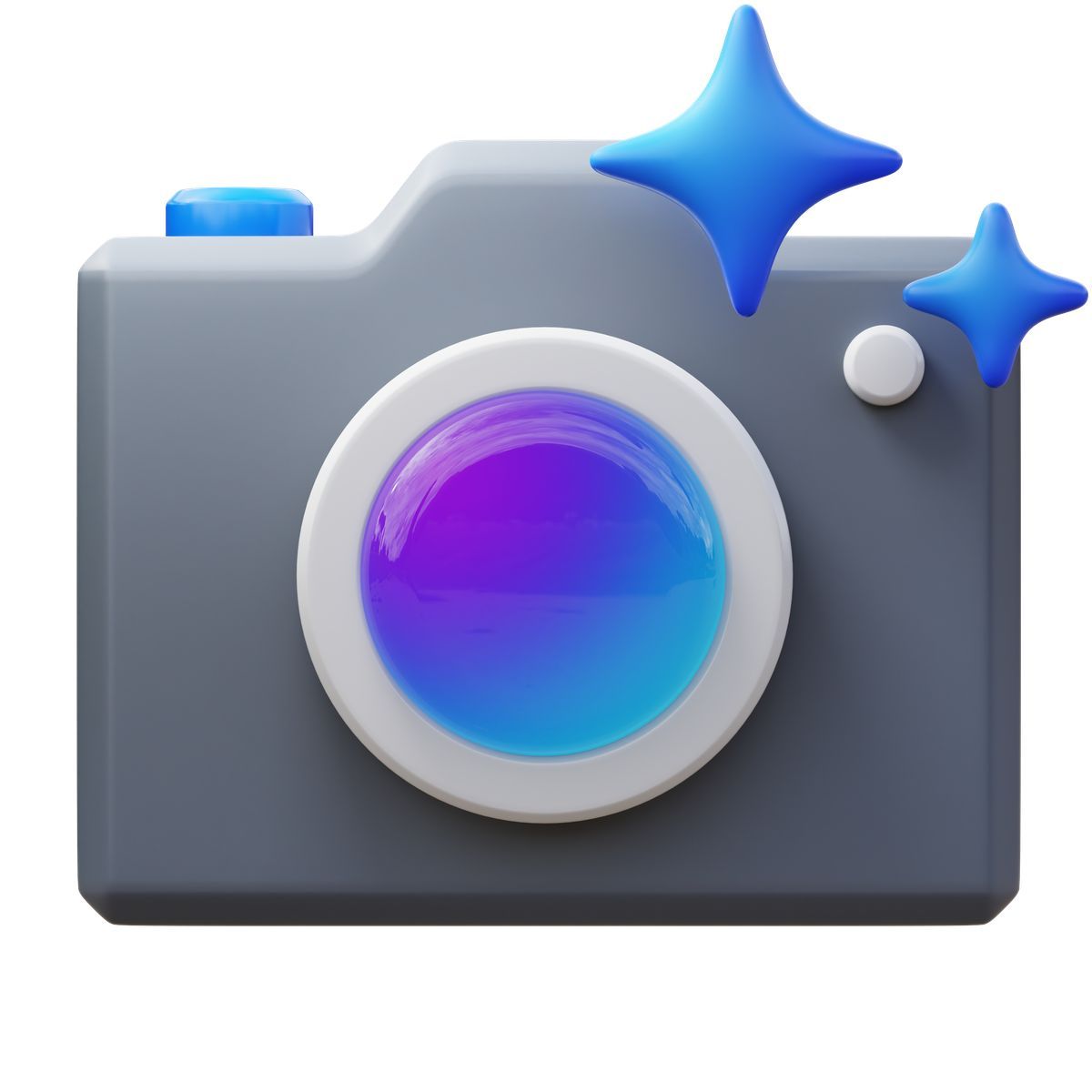 Artificial Intelligence Camera icon in 3D Fluency Style