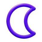 Moon Symbol icon in 3D Fluency Style