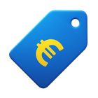 Price Tag Euro icon in 3D Fluency Style
