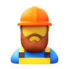 Worker Beard icon in 3D Fluency Style