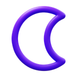 Moon Symbol icon in 3D Fluency Style