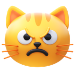 Pouting Cat icon in 3D Fluency Style