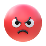 Pouting Face icon in 3D Fluency Style