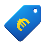 Price Tag Euro icon in 3D Fluency Style