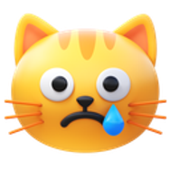 Crying Cat icon in 3D Fluency Style