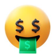 Money Mouth Face icon in 3D Fluency Style