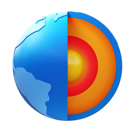 The Earths Inner Core icon in 3D Fluency Style