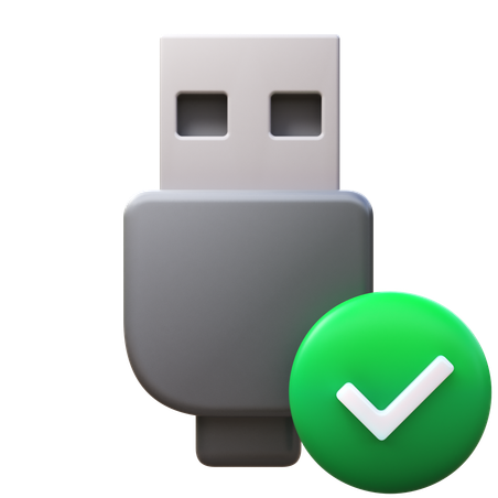 USB Connected icon in 3D Fluency Style