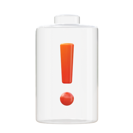 Warning Battery icon in 3D Fluency Style