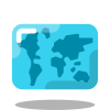 World Map icon in Arcade Style