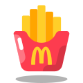 McDonald`s French Fries icon in Arcade Style