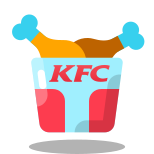 KFC Chicken icon in Arcade Style