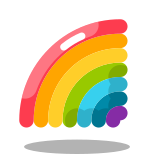 Rainbow icon in Arcade Style