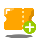 New Ticket icon in Cute Outline Style