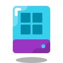 C Drive icon in Cute Outline Style