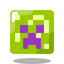 Minecraft Creeper icon in Arcade Style