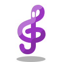 Treble Clef icon in Ice Cream Style