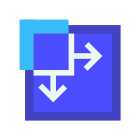 3d-Skalieren Icon im Avantgarde Stil