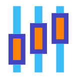 Vertical Timeline icon in Avantgarde Style