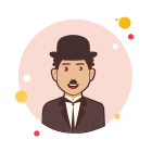 Charlie Chaplin icon in Bubbles Style