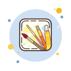 Drawing Desk icon in Bubbles Style