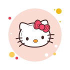 Hello Kitty icon in Bubbles Style