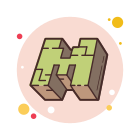 Minecraft Logo icon in Bubbles Style