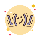 Shrug Emoticon icon in Bubbles Style