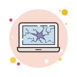 Broken Computer icon in Bubbles Style
