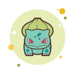 Bulbasaur icon in Bubbles Style