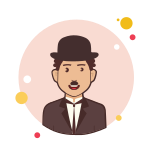 Charlie Chaplin icon in Bubbles Style