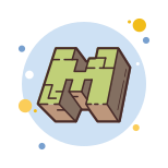Minecraft Logo icon in Bubbles Style
