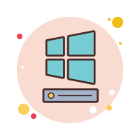 C Drive icon in Cute Outline Style