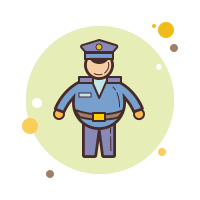 Fat Cop icon in Material Outlined Style