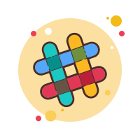 Slack icons in All style for graphic & UI design