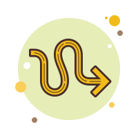 Squiggly arrow Green Icons – Free Download SVG, PNG, GIF