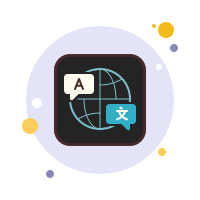 Translate App icon in Cute Color Style