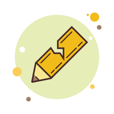 Broken Pencil icon in Bubbles Style