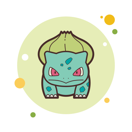 Bulbasaur icon in Bubbles Style
