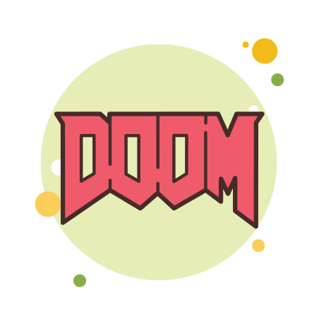 Doom Logo icon in Bubbles Style