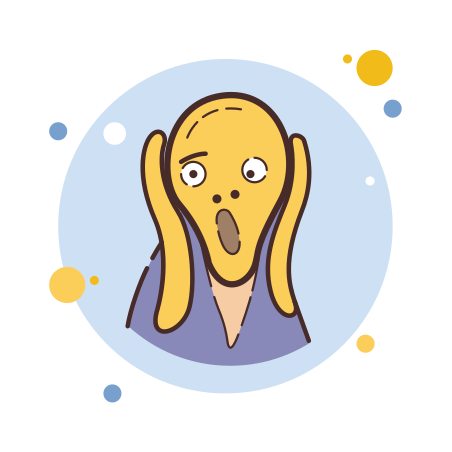 Edvard Munch icon in Bubbles Style