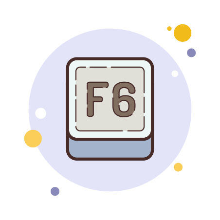 F6 Key icon in Bubbles Style