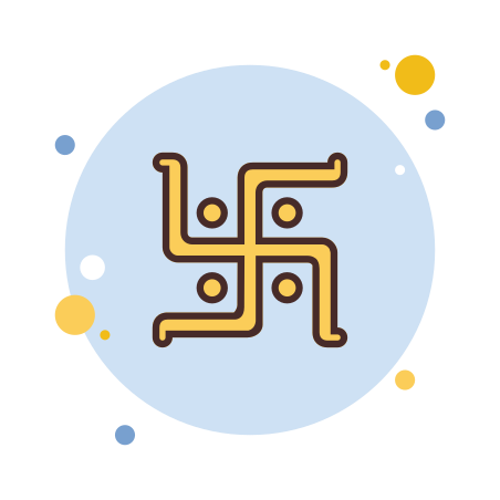 Hindu Swastik icon in Bubbles Style