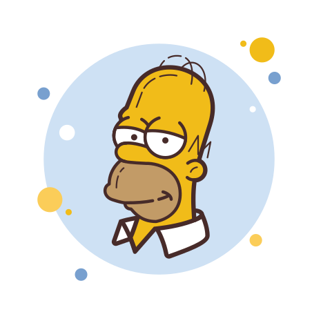 Homer Simpson icon in Bubbles Style