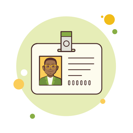 ID Man in Green Jacket icon in Bubbles Style