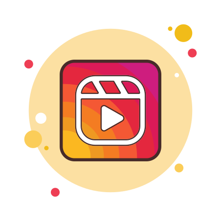 Instagram Reels icon in Bubbles Style