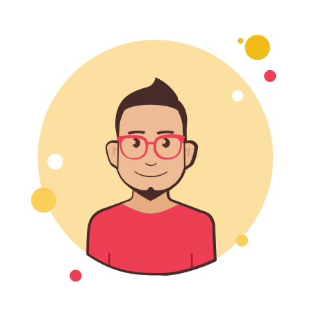 Man in Red Shirt icon in Bubbles Style