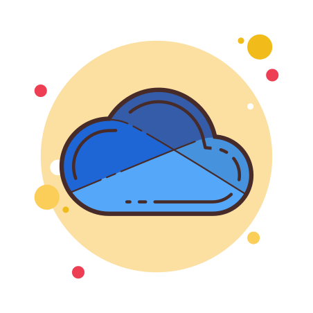 Ícone de Microsoft Onedrive 2019 no estilo Bubbles