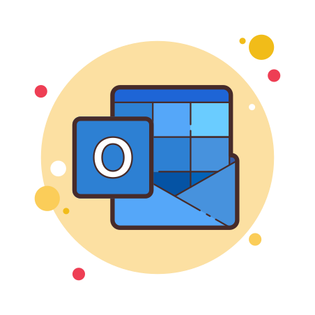 Microsoft Outlook 2019 icon in Circle Bubbles Style