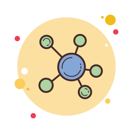 Mind Map icon in Circle Bubbles Style